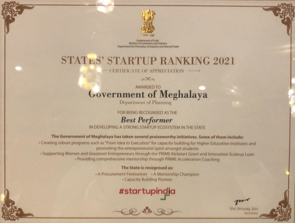 ‘best performer’ award in national startup rankings – 2021 ...